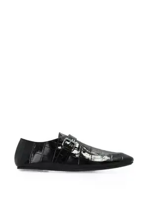 Marni Andy Croc-effect Buckled Ballet Flats