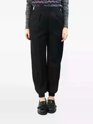 Stella McCartney Pleated Wool Trousers - Black