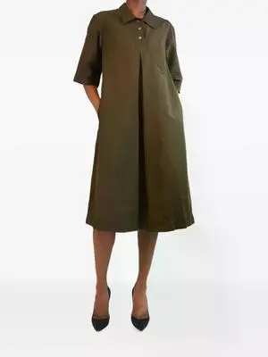 MARGARET HOWELL Pleated Twill Midi Dress
