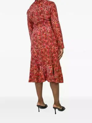 Altuzarra Silk Snake Print Shirt And Skirt Set - Red