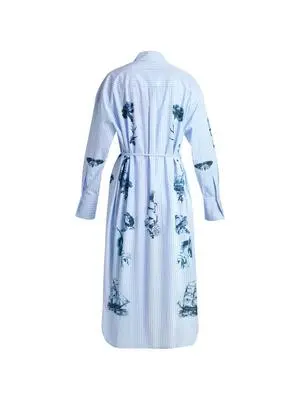 Erdem Tattoo Toile De Jouy Stripe Shirt Dress