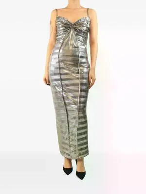 GEORGIA HARDINGE Lurex Ruched Slip Long Dress