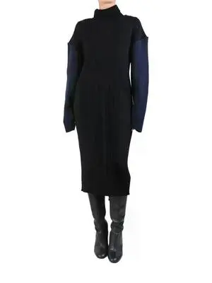 THE ROW Ribbed Knit Midi Dress - Black