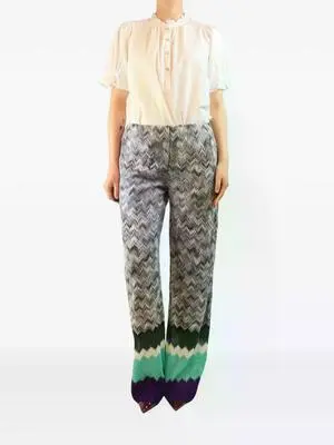 Missoni Zig-zag Straight-leg Trousers - Grey