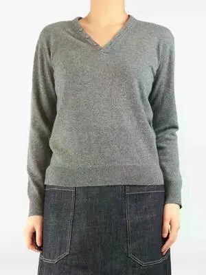 Theory Button-detail V-neck Sweater