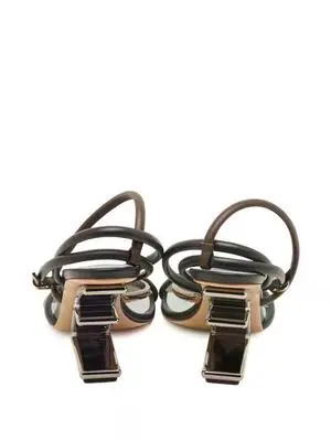 Fendi Leather Ankle Strap Sandals