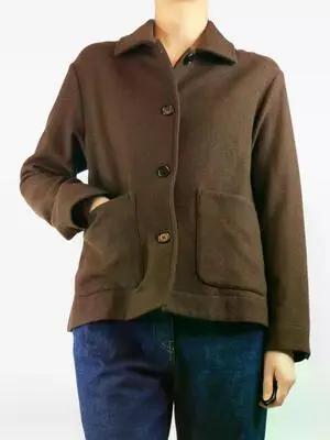MARGARET HOWELL Patch Pocket Textured Jacket - Brown