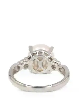 TASAKI 2000s Cultured Pearl And Diamond Ring In Platinum