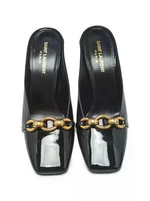Saint Laurent Le Maillon Leather Heeled Mules