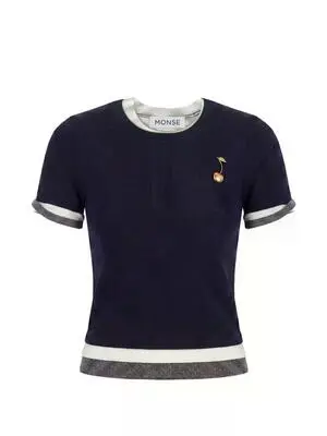 Monse Triple-layer Cherry Motif T-shirt - Blue
