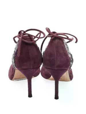 Carolina Herrera Tweed T-strap Heeled Pumps