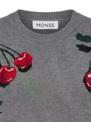 Monse Cherry Intarsia Crew Neck Sweater