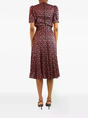 Alice + Olivia Belted Puff-sleeve Maxi Dress