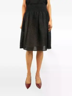 Prada Broderie Anglaise Midi Skirt - Black