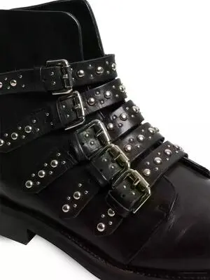 Maje Studded Buckle Ankle Boots