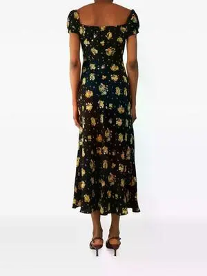 Alessandra Rich Silk Floral-print Dress
