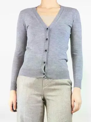 Burberry Fine-knit Check-patch Cardigan
