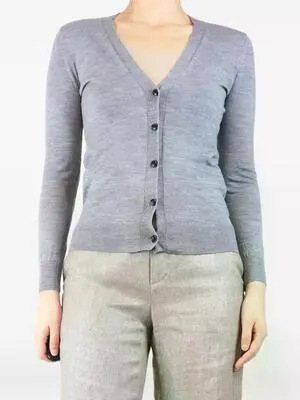 Burberry Fine-knit Check-patch Cardigan