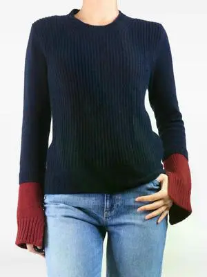 Celine Cashmere Ribbed Knit Sweater
