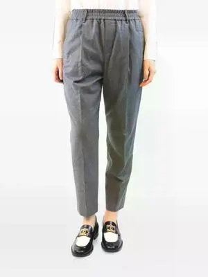 Brunello Cucinelli Pleated Wool Trousers - Grey