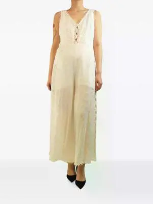 Zimmermann White Linen Broderie Anglaise Jumpsuit