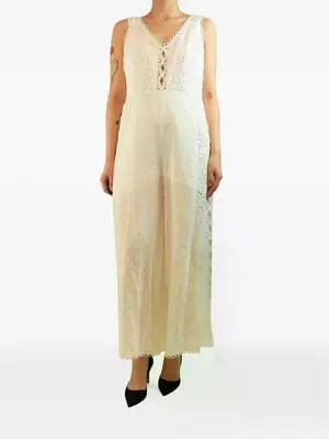 Zimmermann White Linen Broderie Anglaise Jumpsuit