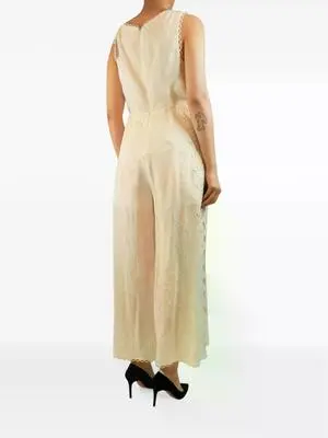 Zimmermann White Linen Broderie Anglaise Jumpsuit
