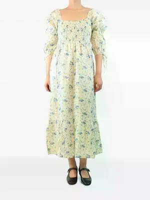 Faithfull The Brand Floral Print Midi Dress - Neutrals