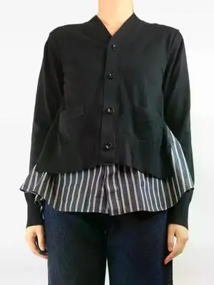 Sacai Layered Design Striped-panel Cardigan