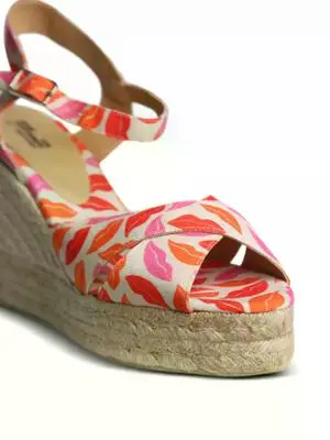 CASTANER X DIANE VON FURSTENBERG Lip-print Wedge Espadrilles