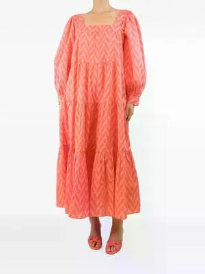 Ulla Johnson Tiered Midi Dress - Orange