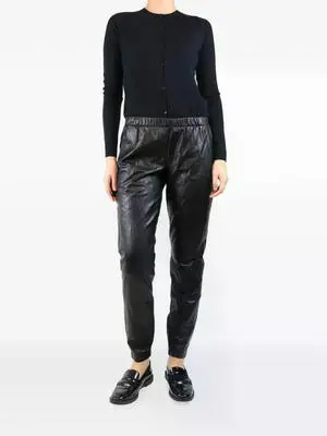 Vince Elasticated Waist Leather Trousers