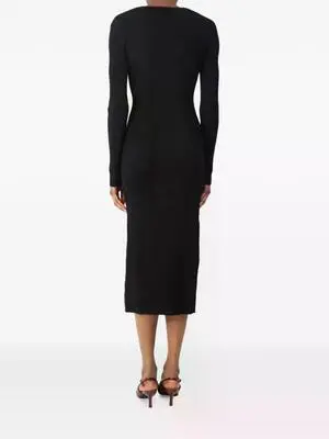 GANNI Rib-knit Midi Dress