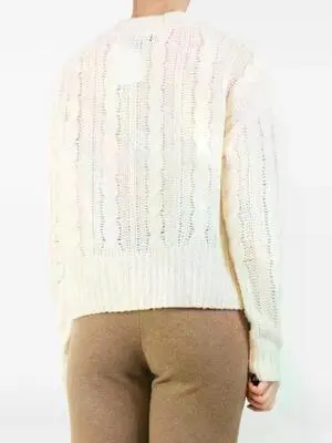 ME+EM Cream Cable-knit High Neck Sweater
