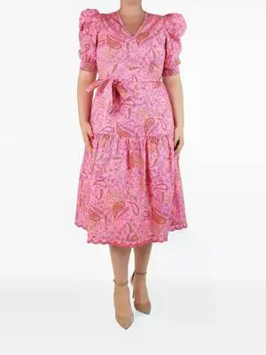 ISABEL MARANT VINTAGE Floral Print Ruched Midi Dress - Pink