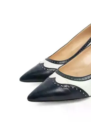 Manolo Blahnik And White Leather Pumps