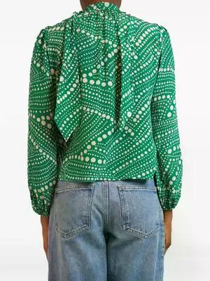 Rixo Polka-dot Silk Blouse