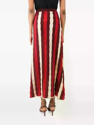 Marni Virgin Wool Striped Knit Midi Skirt