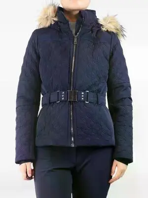 BLANC Quilted Belted Ski Jacket - Blue