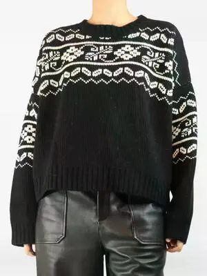 RÓHE Fair Isle Knit Sweater - Black