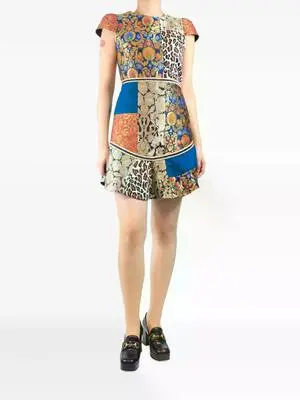 Alice + Olivia Jacquard Patchwork Mini Dress