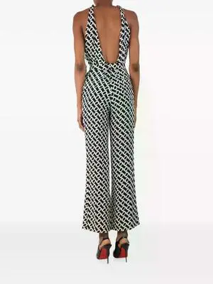 Diane Von Furstenberg Geometric Print Halterneck Jumpsuit