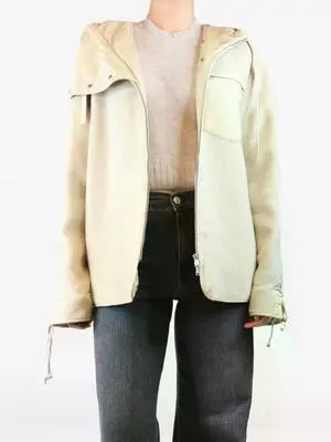JIL SANDER Cream Wool Hooded Jacket - Neutrals