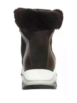 See By Chloé Lace-up Shearling Trim Ankle Boots