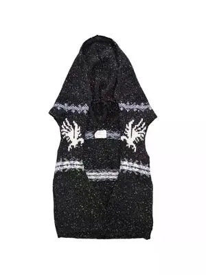 OSCAR OUYANG Sleeveless Fair Isle Hooded Sweater - Black