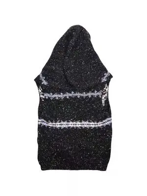 OSCAR OUYANG Sleeveless Fair Isle Hooded Sweater
