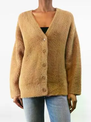 FORTE_FORTE Brushed Texture V-neck Cardigan