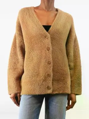 FORTE_FORTE Brushed Texture V-neck Cardigan