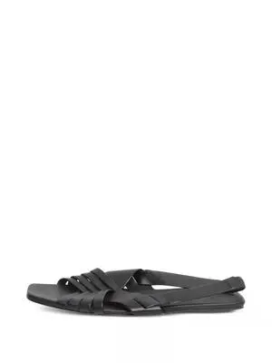 THE ROW Meera Leather Slingback Sandals - Black