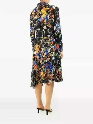 PREEN BY THORNTON BREGAZZI Floral-print Asymmetric Midi Dress